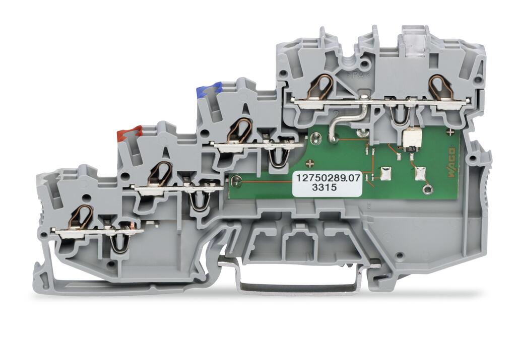 4 Conductor Sensor Terminal Block Led Yellow For Npn Low Side Switching Sensors With